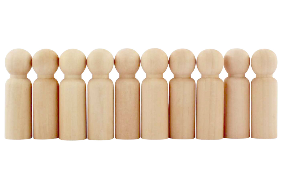 Pions allongés en bois - 10 pièces - Jeux et Jouets en bois