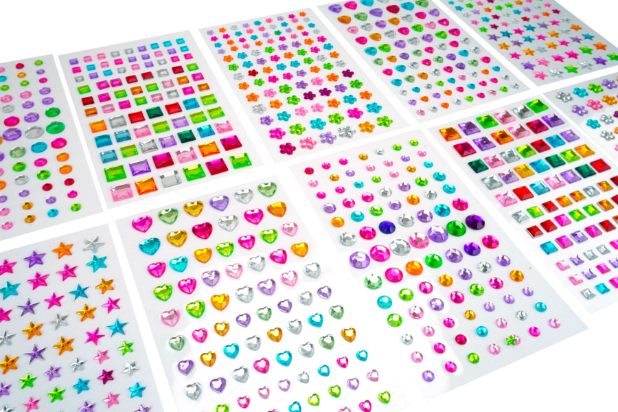 Méga lot strass adhésifs - 900 pcs - Strass autocollants