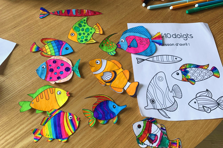 Poissons d'avril à imprimer et à colorier - Activités manuelles dessin