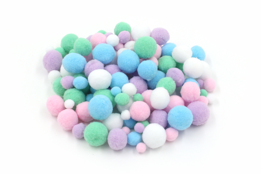 Pompons couleurs pastel - 120 pièces - Pompons pour bricolage créatif