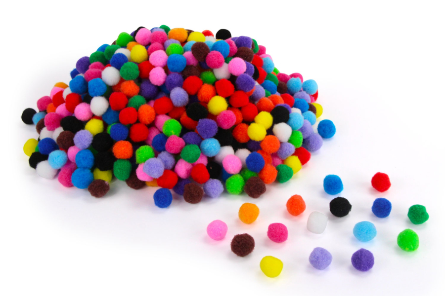 Mega pack Pompons, 16 couleurs - 1200 pièces - Pompons