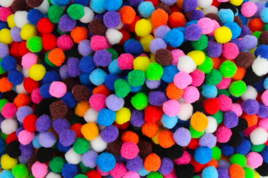 Mega pack Pompons, 16 couleurs - 1200 pièces - Pompons