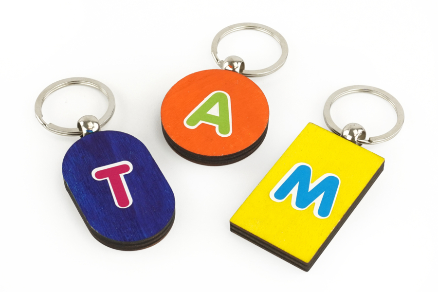 Porte-clés assortis en bois - 30 pièces - Bijoux et porte-clefs en bois