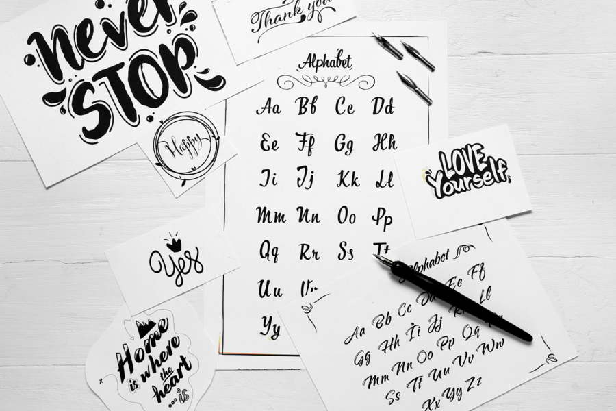 Set calligraphie - porte plumes et encre - Calligraphie, Ecriture