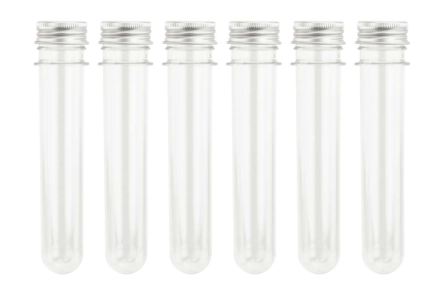 Tubes en plastique avec bouchon - 6 pièces - Plastique Transparent