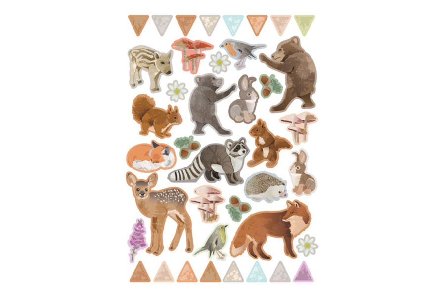 Gommettes animaux de la forêt - 80 pcs - Gommettes Animaux