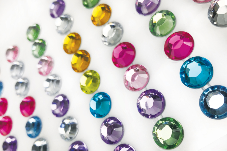 Strass adhésifs en bande Ø 1 cm - 120 pièces - Strass autocollants