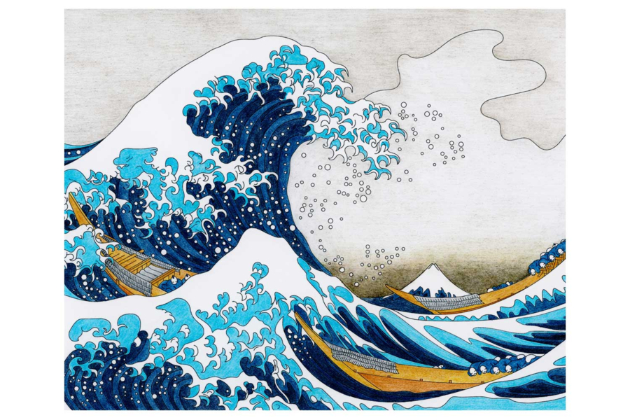 Kit diamond painting Vague d'Hokusai - 40 x 50 cm - Diamond Painting ...